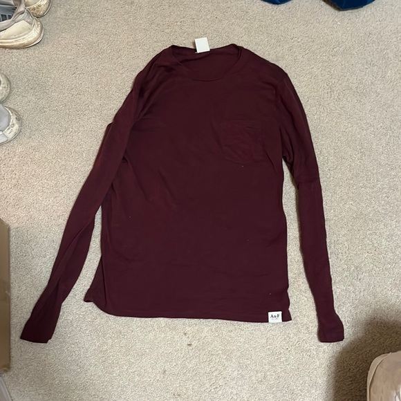 Abercrombie & Fitch | Shirts | Abercrombie Fitch Muscle Shirt Maroon Long Sleeve | Poshmark
